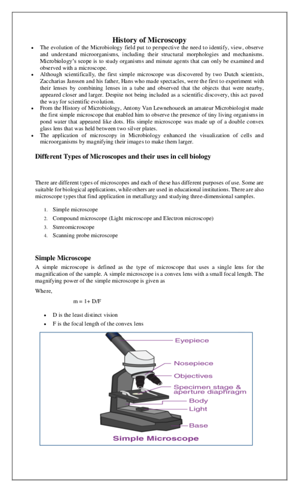 (PDF) History of Microscopy