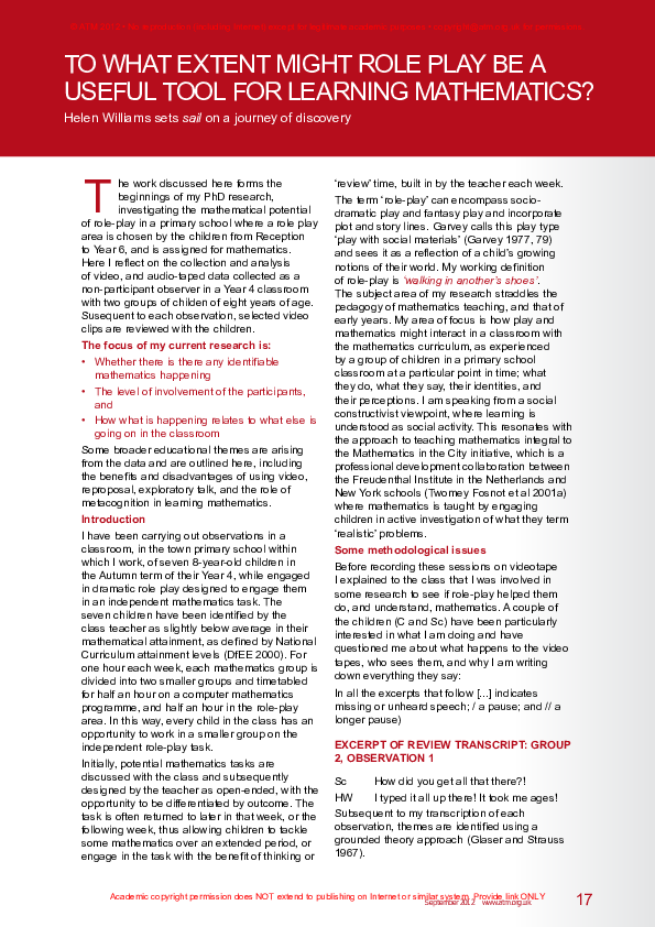 (PDF) To What Extent Might Role Play Be a Useful Tool for Learning ...