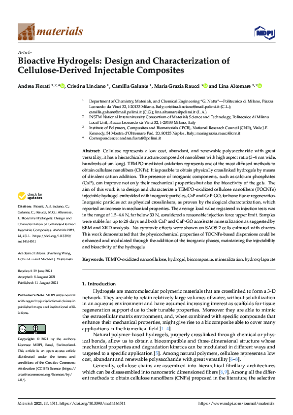 (PDF) Bioactive Hydrogels: Design and Characterization of Cellulose ...
