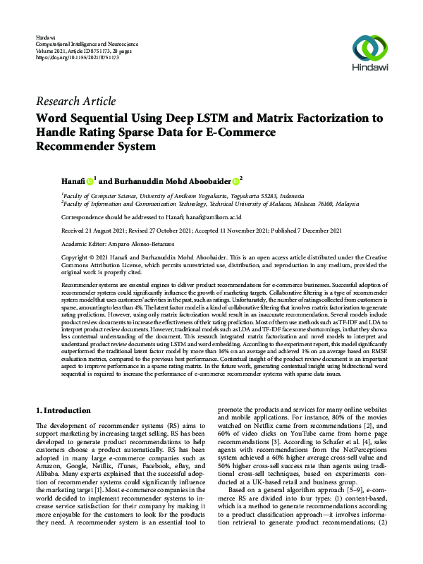 (PDF) Word Sequential Using Deep LSTM and Matrix Factorization to Handle Rating Sparse Data for ...