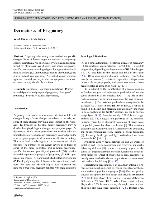(PDF) Dermatoses of Pregnancy