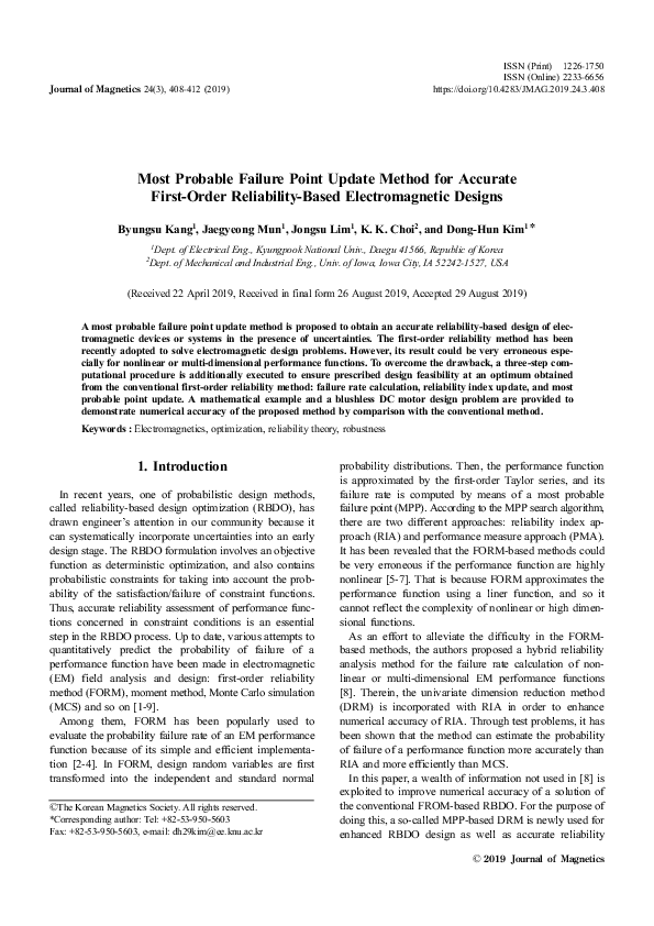 (PDF) Most Probable Failure Point Update Method for Accurate First ...