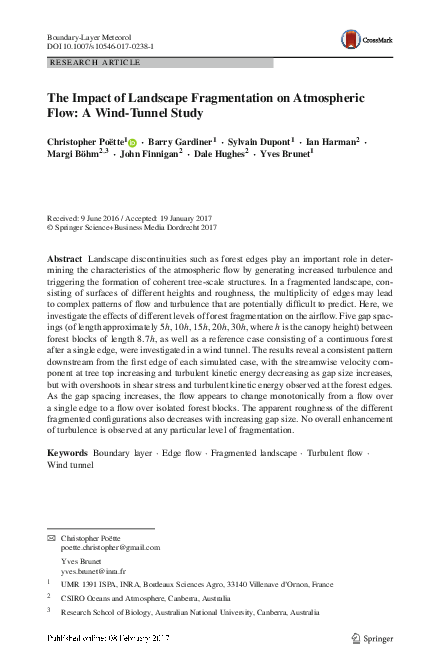 (PDF) The Impact of Landscape Fragmentation on Atmospheric Flow: A Wind ...