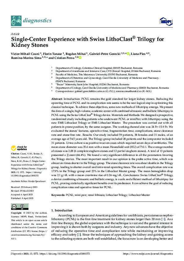 (PDF) Single-Center Experience with Swiss LithoClast® Trilogy for ...