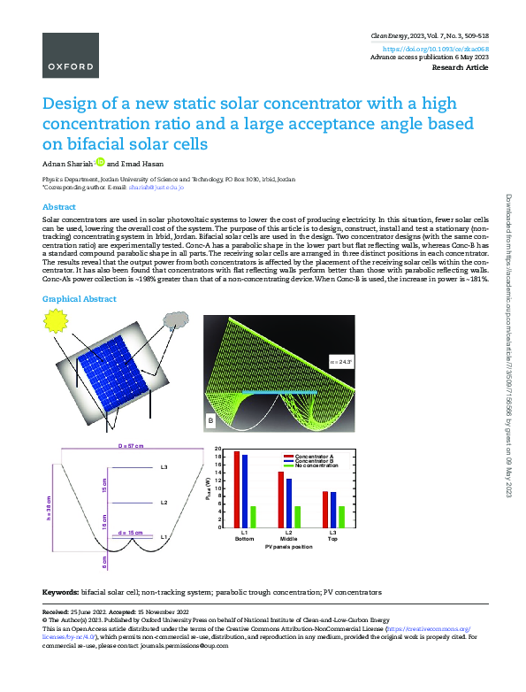 (PDF) Design of a new static solar concentrator with a high ...