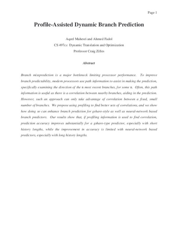 (PDF) CS 497cz Dynamic Translation and Optimization