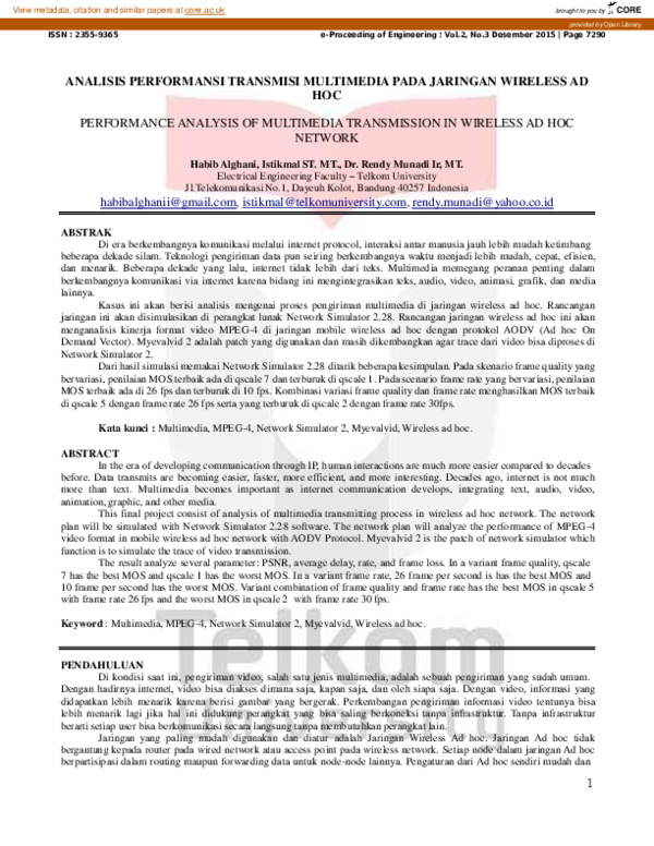 (PDF) Analisis Performansi Transmisi Multimedia Pada Jaringan Wireless ...