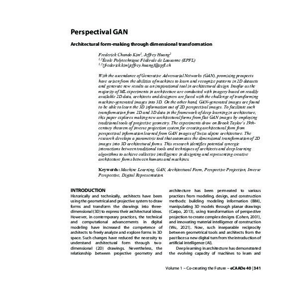 (PDF) Perspectival GAN - Architectural form-making through dimensional ...