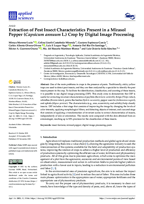 (PDF) Extraction of Pest Insect Characteristics Present in a Mirasol Pepper (Capsicum annuum L ...