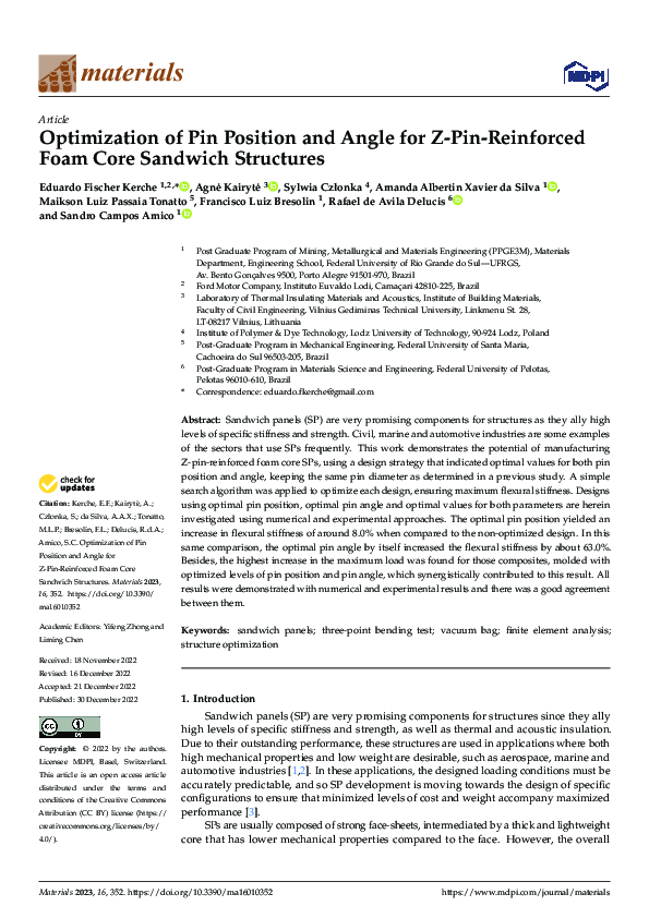 (PDF) Optimization of Pin Position and Angle for Z-Pin-Reinforced Foam ...