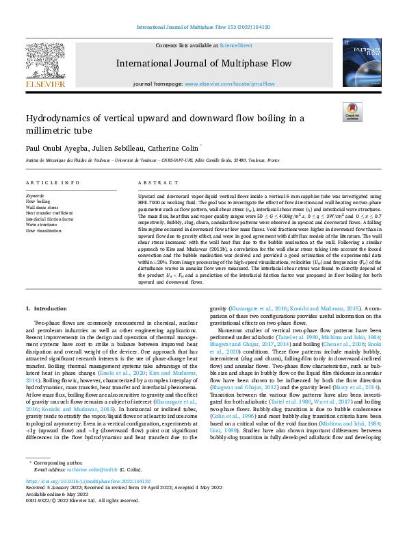 (PDF) Hydrodynamics of vertical upward and downward flow boiling in a ...