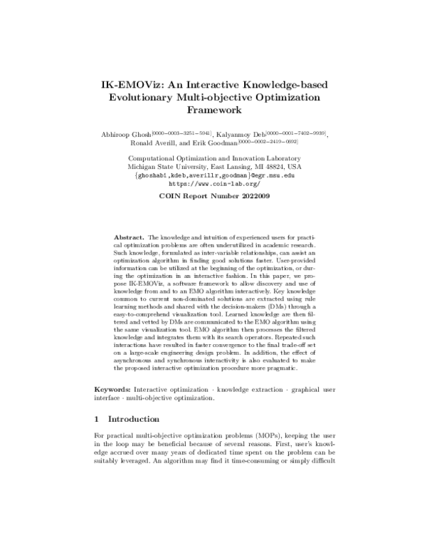 (PDF) IK-EMOViz: An Interactive Knowledge-Based Evolutionary Multi-objective Optimization ...