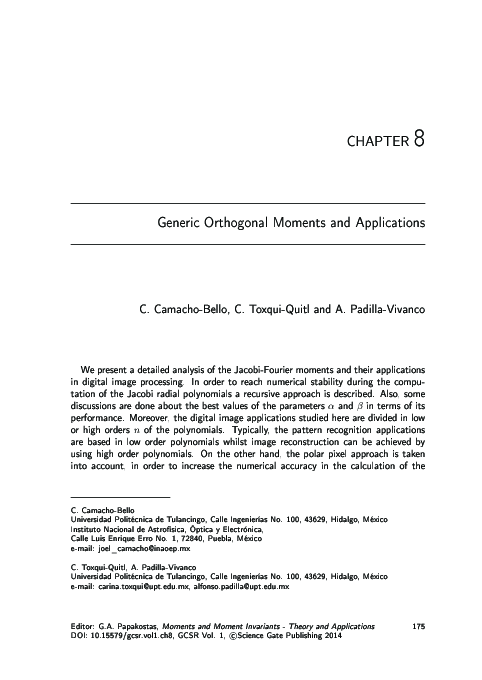 (PDF) Generic Orthogonal Moments and Applications