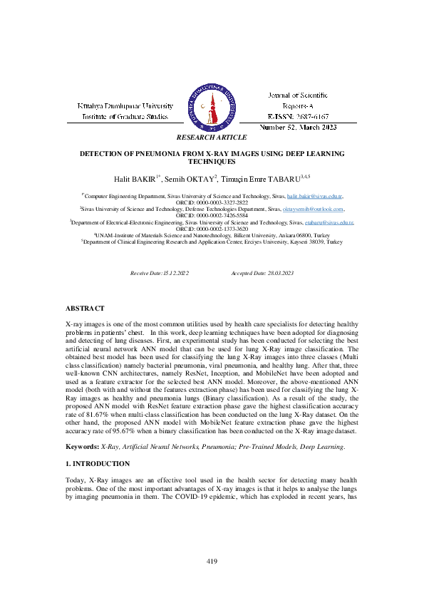 (PDF) Detection of Pneumonia from X-Ray Images Using Deep Learning ...