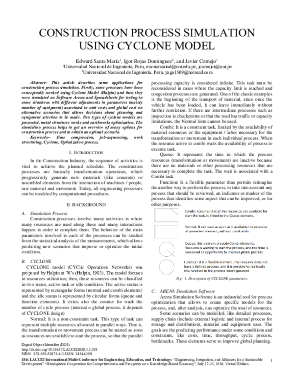 (PDF) Construction Process Simulation using Cyclone Model