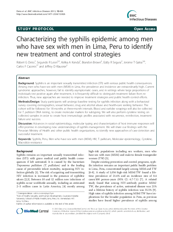 Pdf Characterizing The Syphilis Epidemic Among Men Who Have Sex With 0489