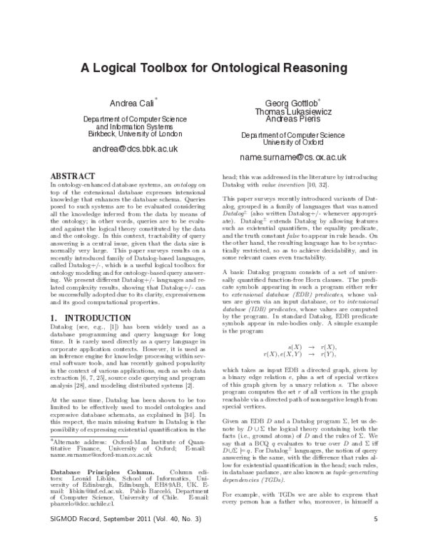 (PDF) A logical toolbox for ontological reasoning