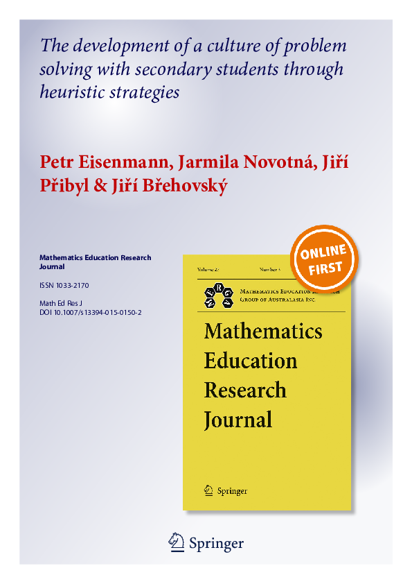 (PDF) The development of a culture of problem solving with secondary students through heuristic ...