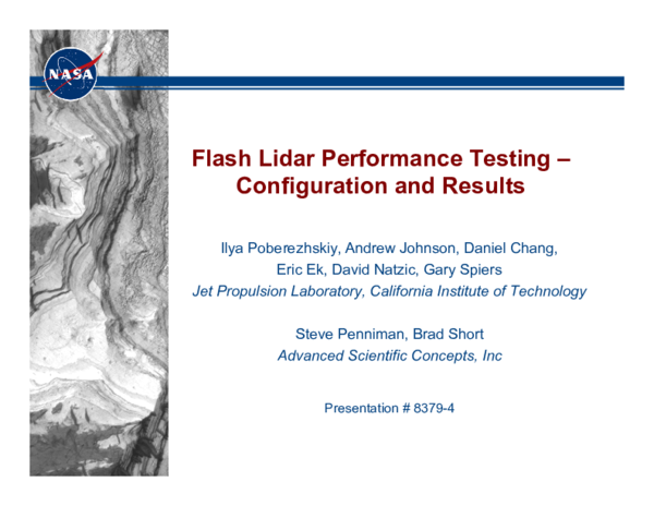 (PDF) Flash lidar performance testing: configuration and results
