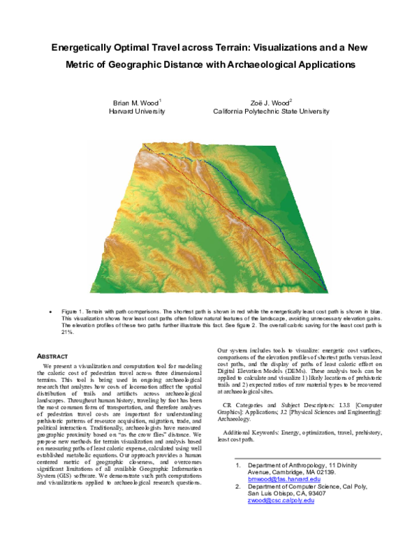 (PDF) Energetically optimal travel across terrain: visualizations and a ...
