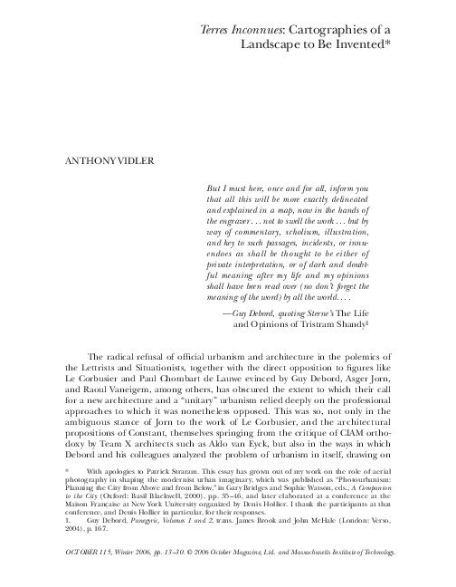 (PDF) Terres Inconnues : Cartographies of a Landscape to Be Invented 1