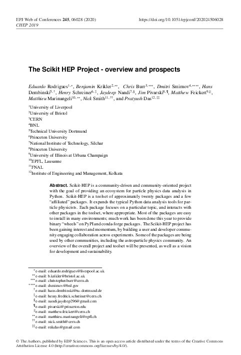 (PDF) The Scikit HEP Project overview and prospects