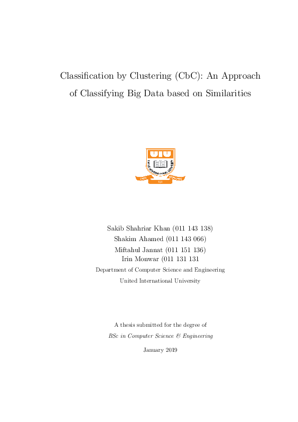 (PDF) Classification by Clustering (CbC): An Approach of Classifying Big Data Based on Similarities