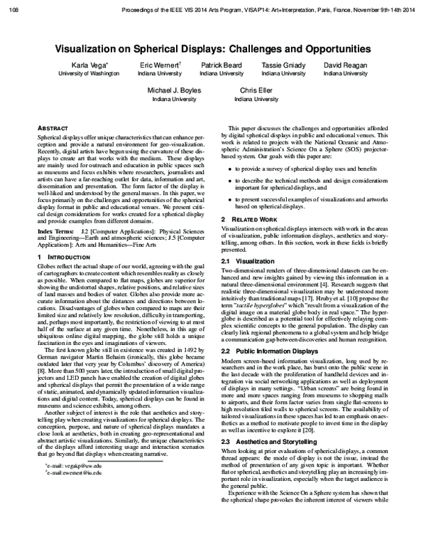 (PDF) Visualization on Spherical Displays : Challenges and Opportunities