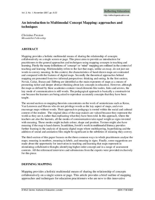 (PDF) An introduction to Multimodal Concept Mapping: approaches and ...