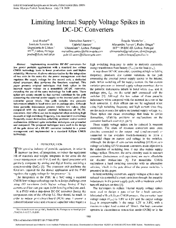 (PDF) Limiting internal supply voltage spikes in DC-DC converters