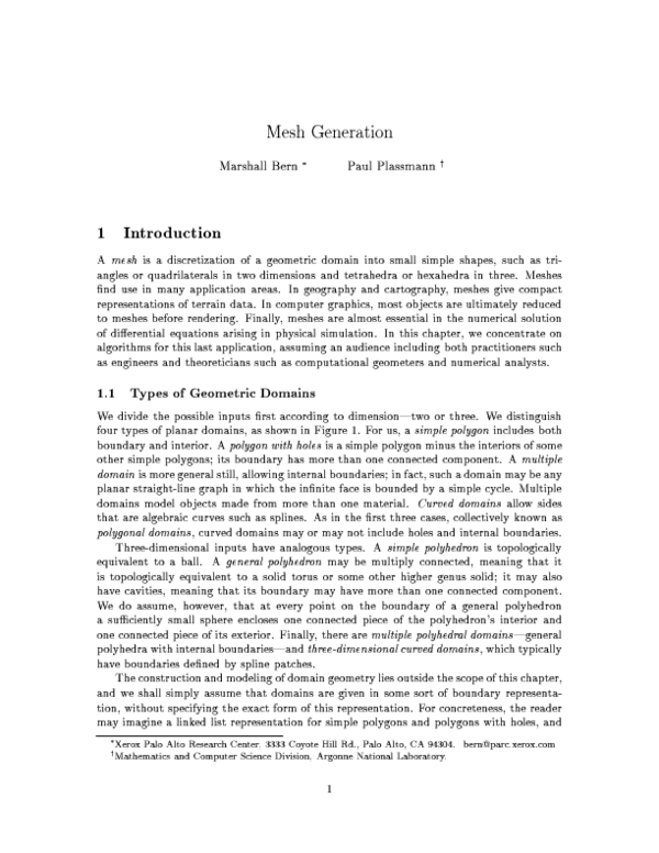 Pdf Mesh Generation