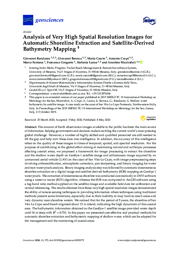Pdf Automatic Shoreline And Bathymetry Mapping