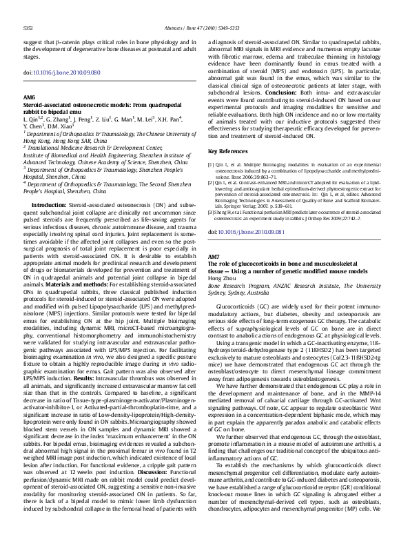 (PDF) Steroid-associated osteonecrotic models: From quadrupedal rabbit ...