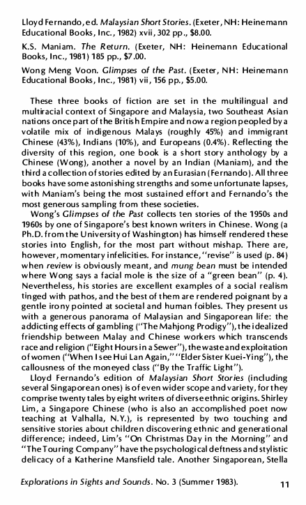 (PDF) [Review of] Lloyd Fernando, ed., Malaysian Short Stories; K. S ...