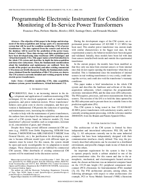 (PDF) Programmable Electronic Instrument for Condition Monitoring of In ...
