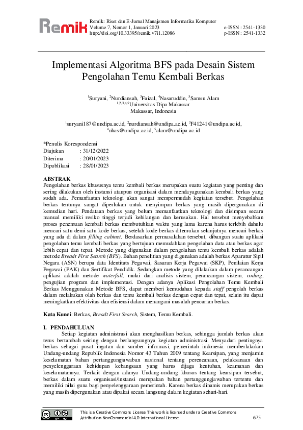 (PDF) Implementasi Algoritma BFS pada Desain Sistem Pengolahan Temu ...