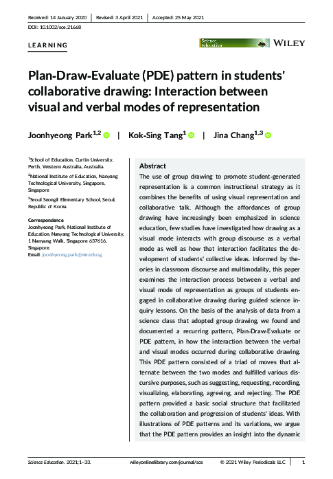 (PDF) Plan‐Draw‐Evaluate (PDE) pattern in students' collaborative ...