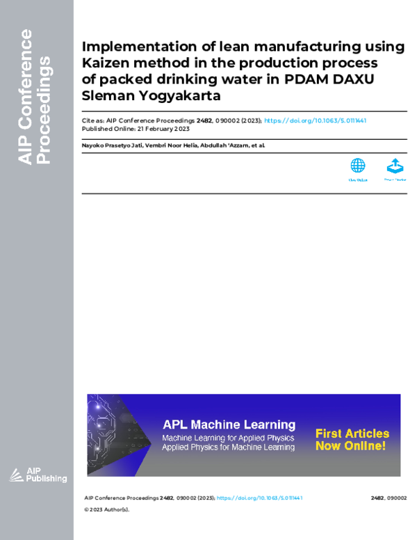 (PDF) Implementation of lean manufacturing using Kaizen method in the ...