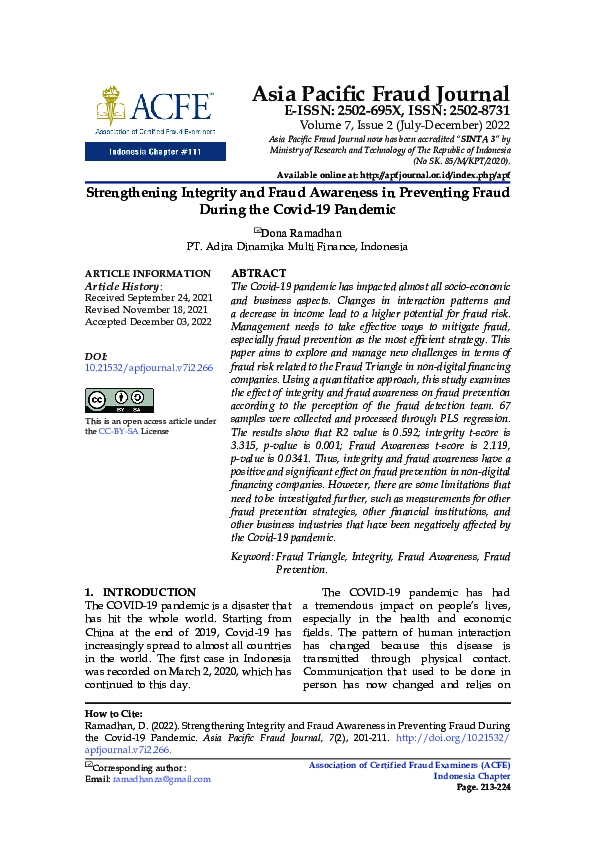 (PDF) Strengthening Integrity and Fraud Awareness in Preventing Fraud ...