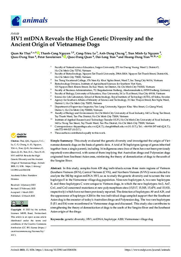 (PDF) HV1 mtDNA Reveals the High Genetic Diversity and the Ancient ...