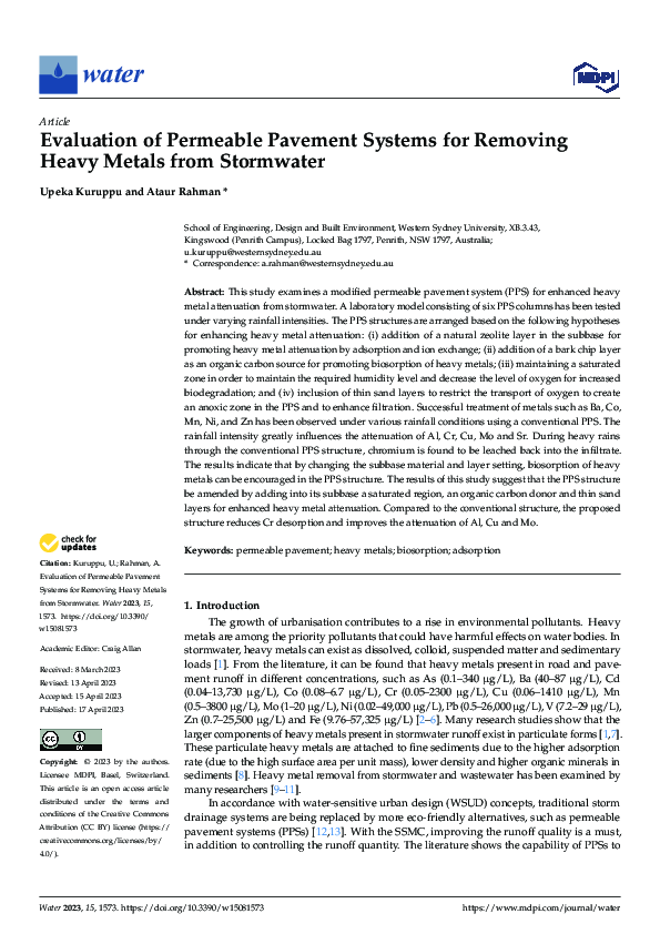 (PDF) Evaluation of Permeable Pavement Systems for Removing Heavy ...