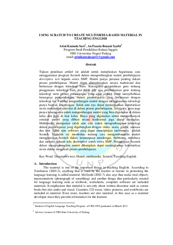 (PDF) Using Scratch to Create Multimedia-Based Material in Teaching ...
