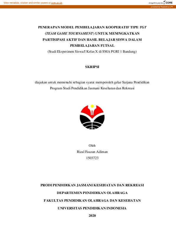 (PDF) Penerapan Model Pembelajaran Kooperatif Tipe TGT (Team Game Tournament) Untuk Meningkatkan ...