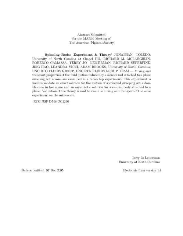 (PDF) Spinning Rods: Experiment & Theory