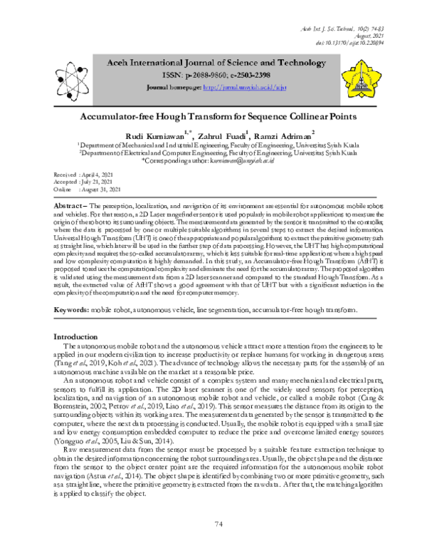 (PDF) Accumulator-free Hough Transform for Sequence Collinear Points