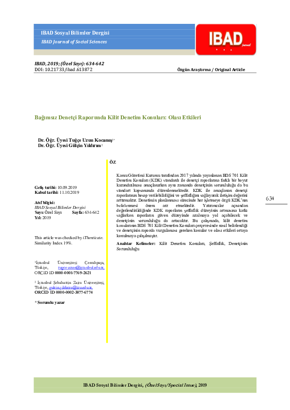 (PDF) Key Audit Issues in the Independent Auditor's Report: Possible ...