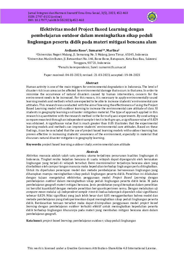 (PDF) Efektivitas model Project Based Learning dengan pembelajaran ...