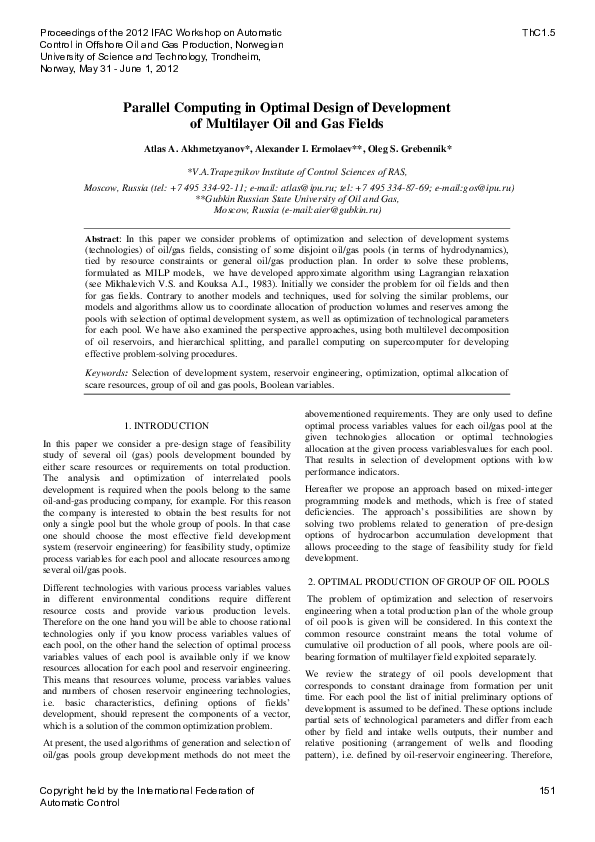 Pdf Parallel Computing In Optimal Design Of Development Of Multilayer