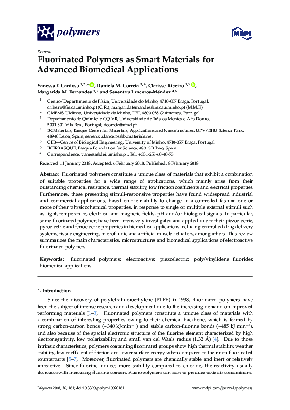 (PDF) Fluorinated Polymers as Smart Materials for Advanced Biomedical ...