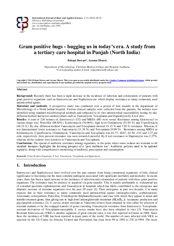 (PDF) Gram positive bugs - bugging us in today’s era. A study from a ...